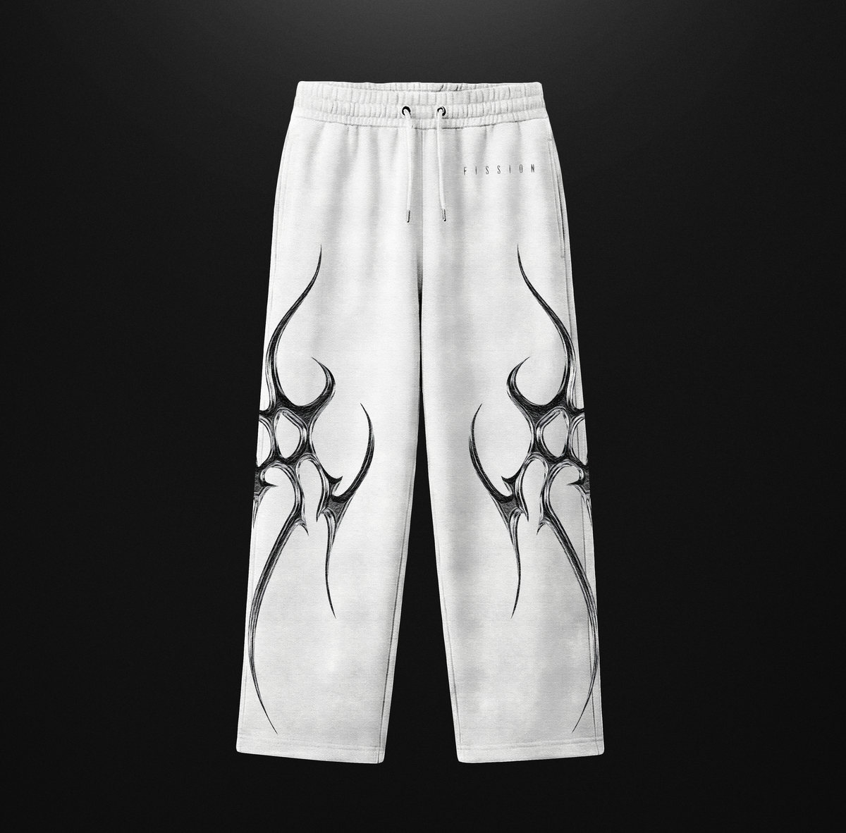 SYNAPSE - UNISEX STRAIGHT FIT BAGGY PANTS - CLEAN WHITE – FissionWear